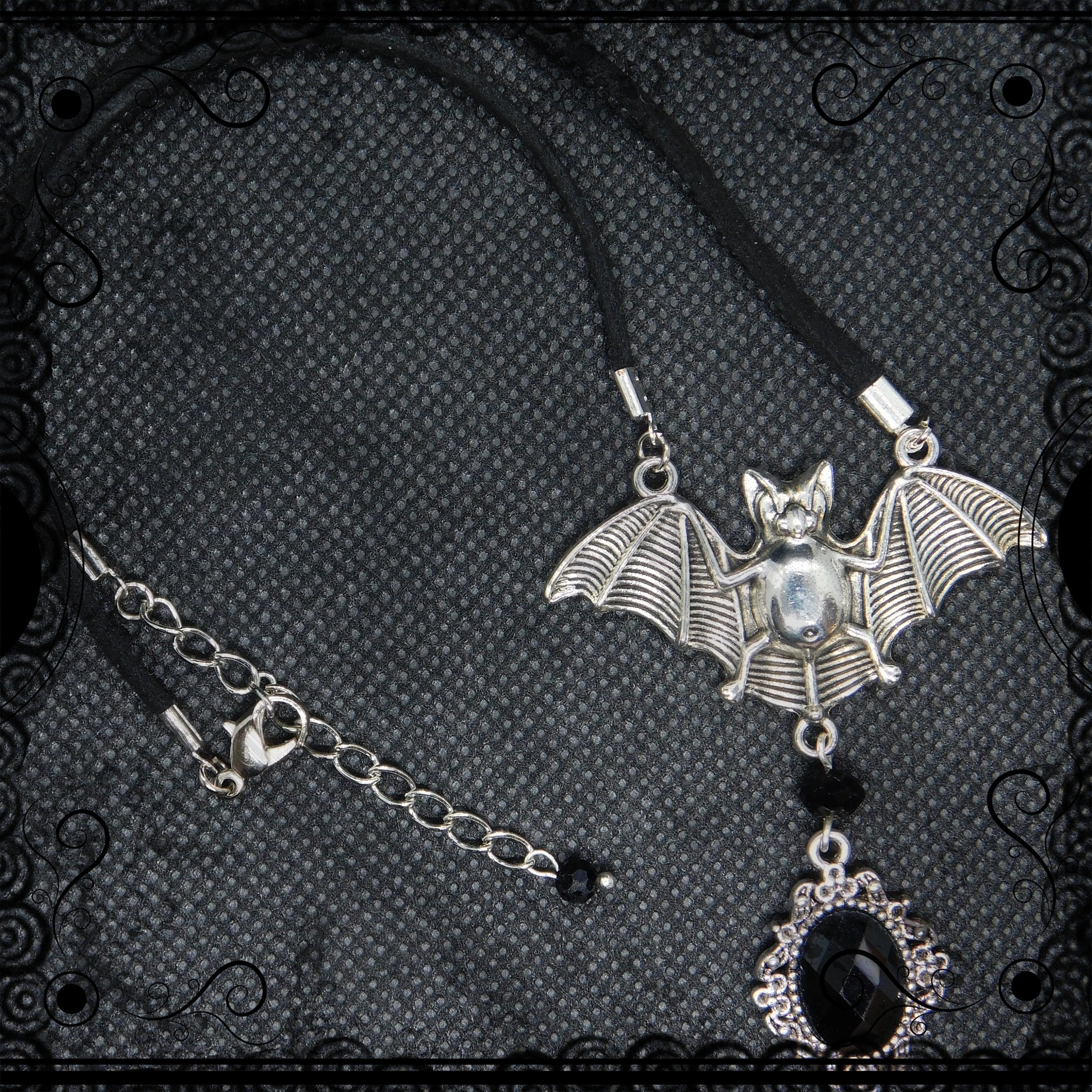 GOTHIC BAT CHOKER, Halloween Bat Necklace, Black Velvet Bat Pendant ...
