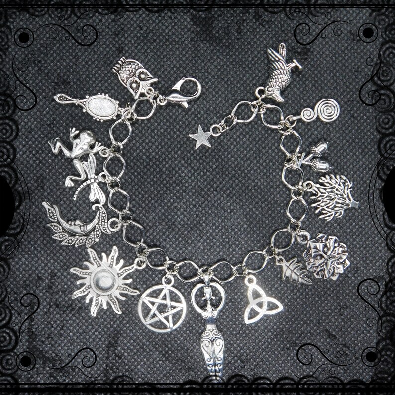 SILVER PAGAN CHARM Bracelet Wicca Silver Charm Bracelet - Etsy UK