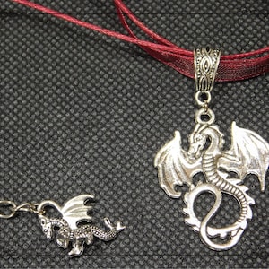 RED DRAGON NECKLACE | Gothic Dragon Pendant | Mythical Pendant Necklace ...