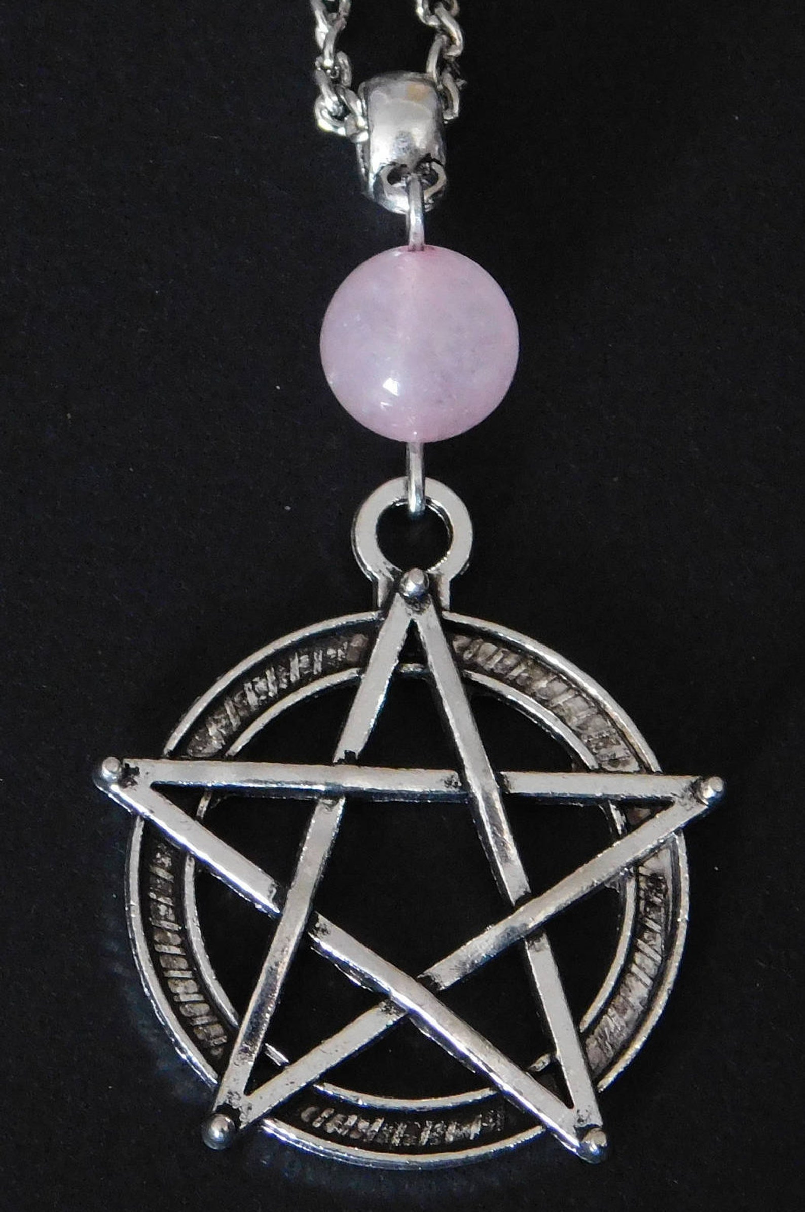 PENTAGRAM ROSE QUARTZ Necklace Pendant Pagan Necklace Wicca - Etsy UK