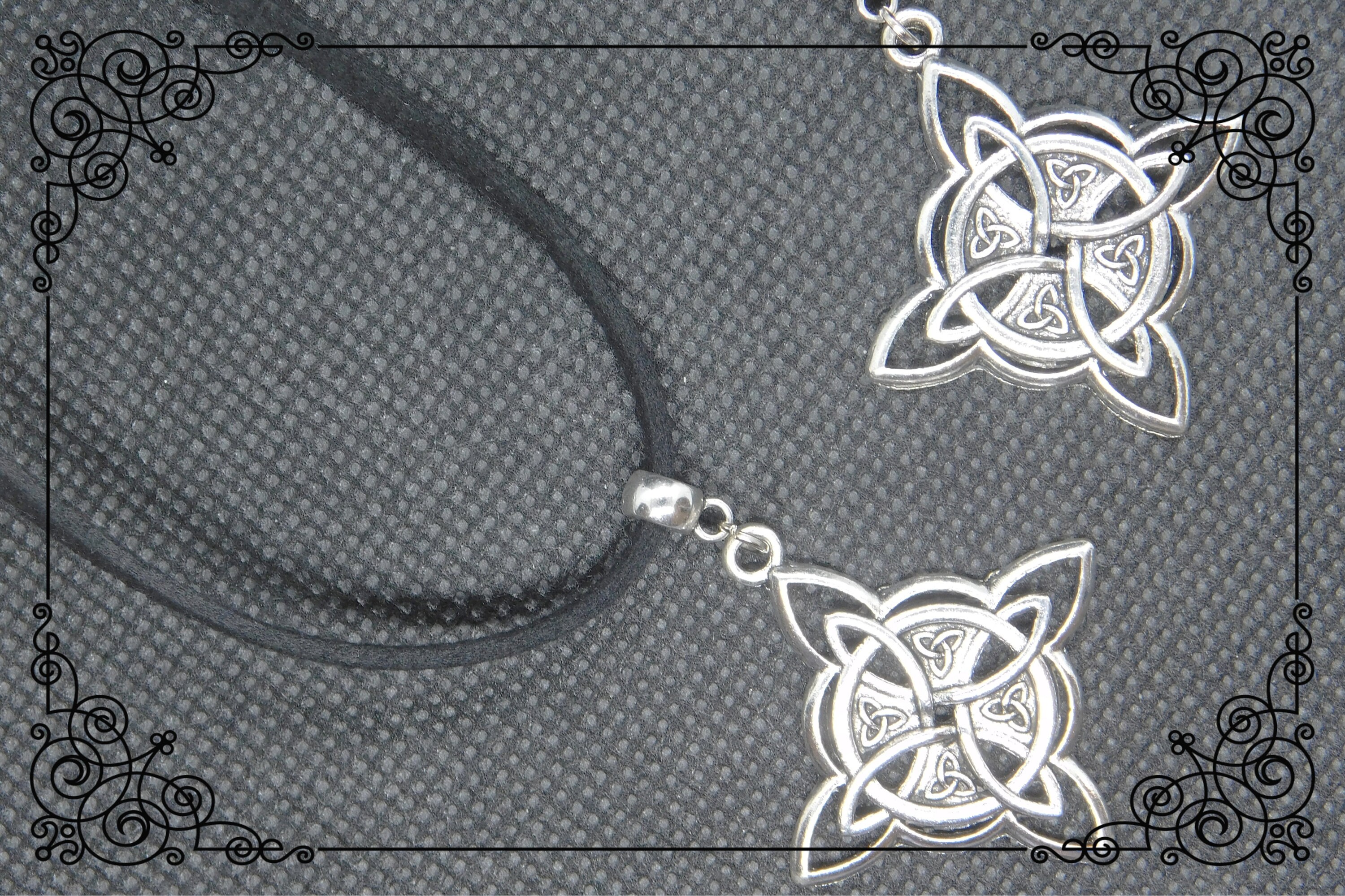 TRIQUETRA CELTIC KNOT Necklace, Triquetra Cross Pendant, Black or ...