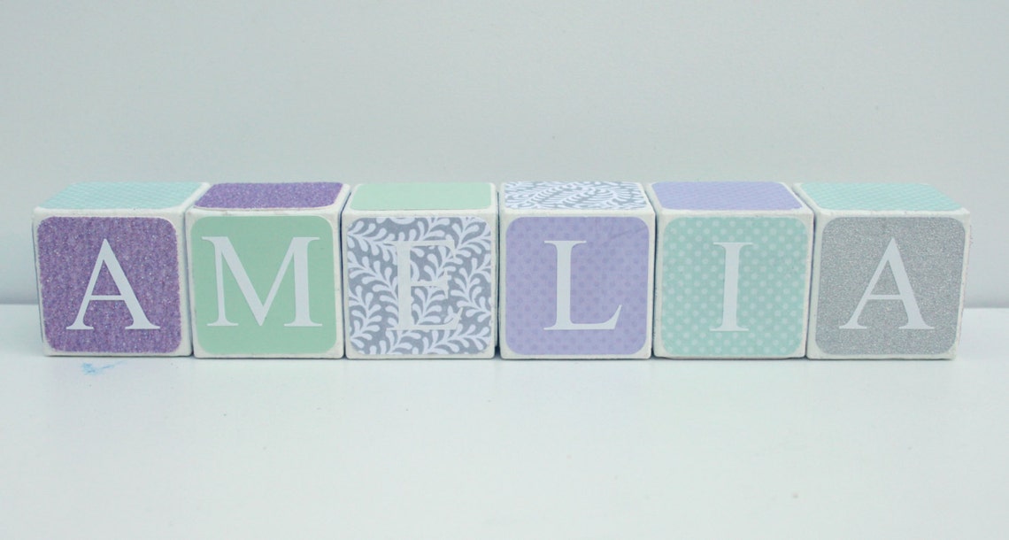 Custom Baby Name Baby Blocks Nursery Baby Shower Gift - Etsy
