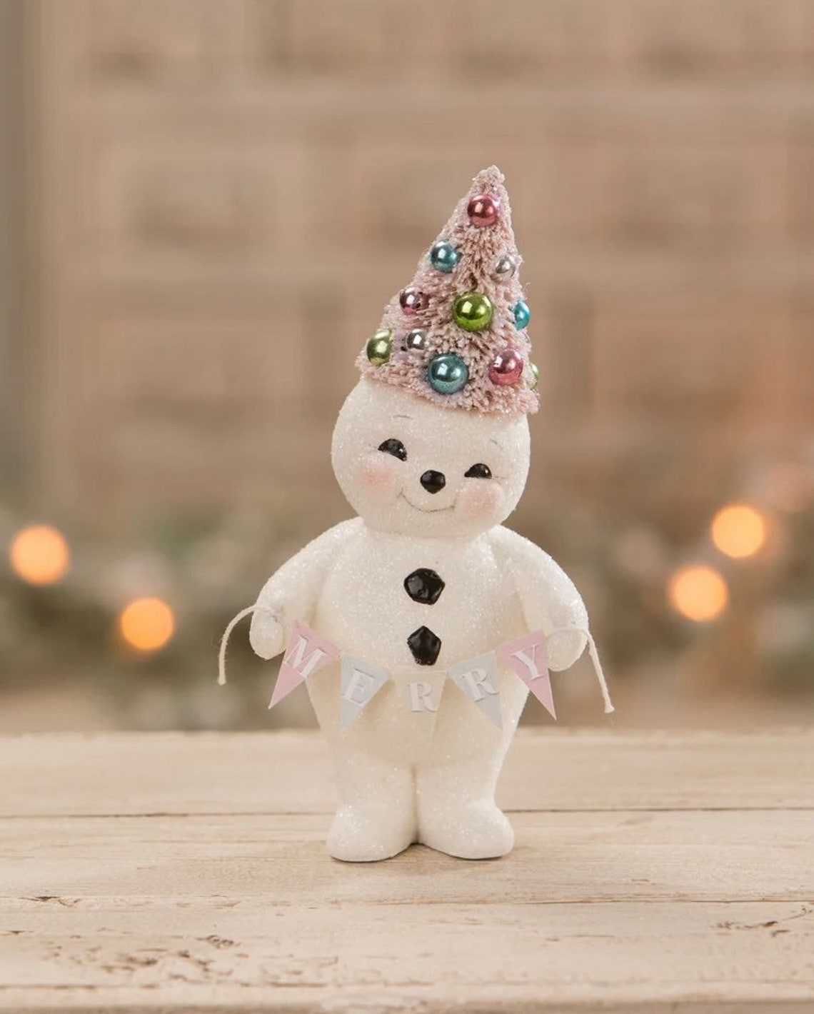 Pastel Merry Snowman With Tree - Etsy
