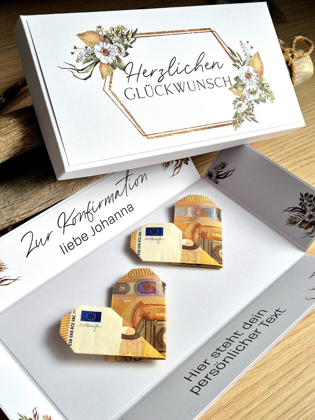 Personalized Confirmation Gift – Folding Card for Cash Gift With Name ...