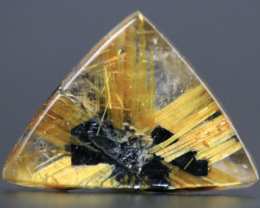 Gold Star Rutile and Hematite Triangle Rare Gemstone Powerful Golden ...