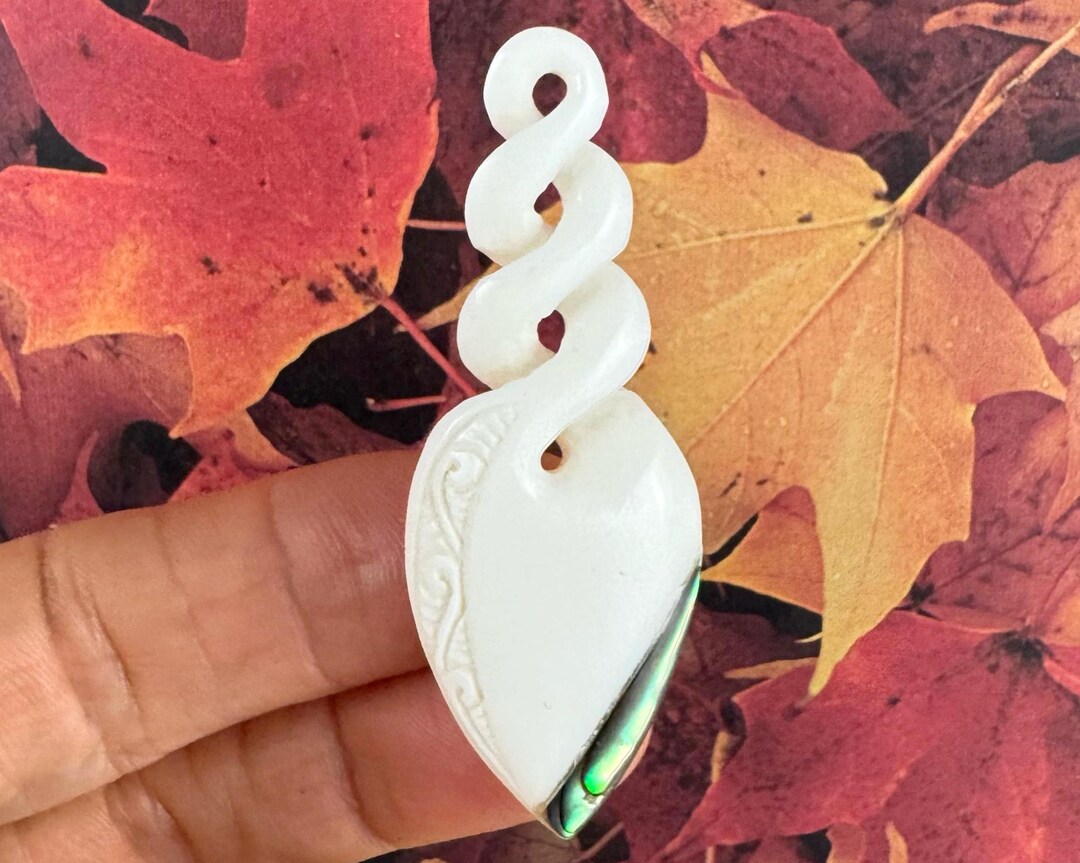 Hand Carved Bone Infinity Knot With Abalone Accent, Eternal Connection ...