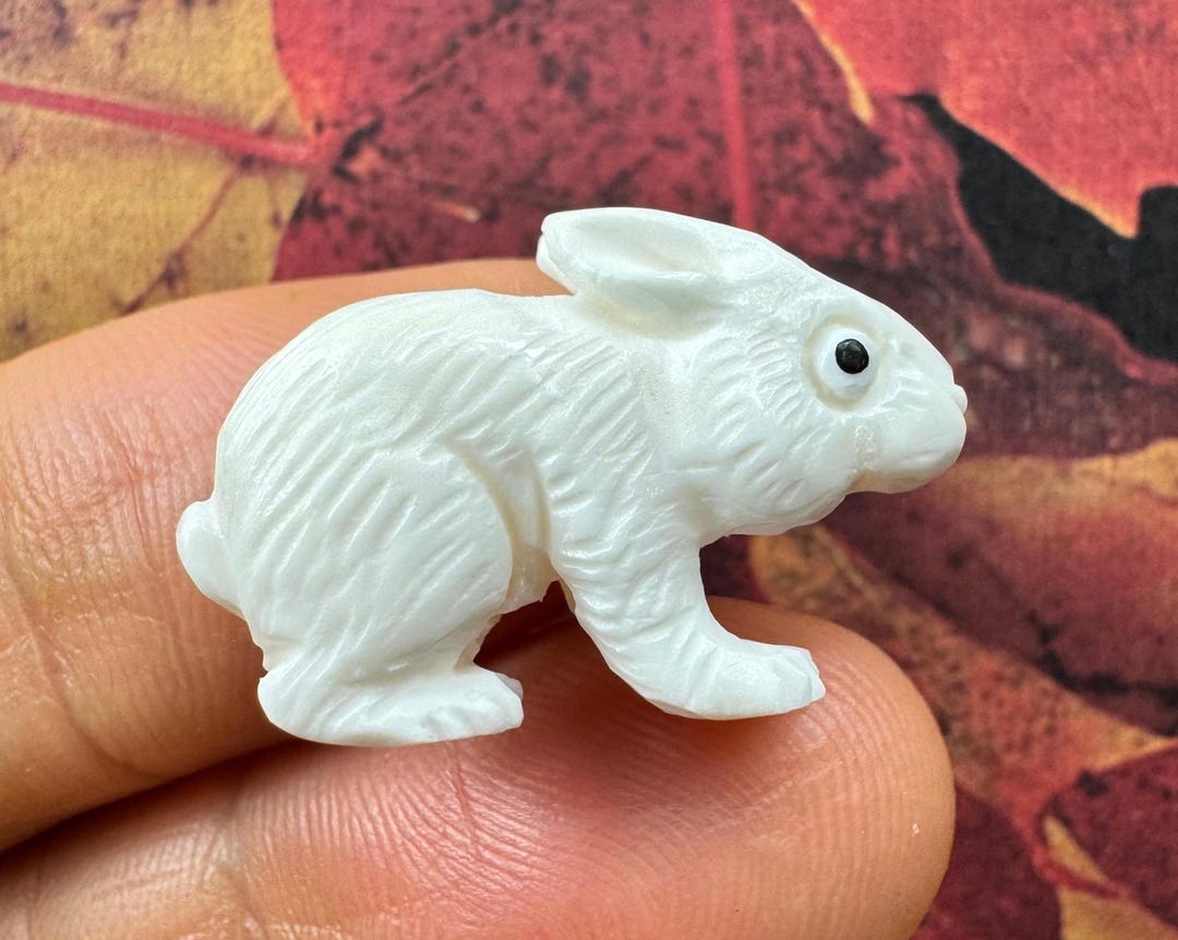 Hand Carved Buffalo Bone Rabbit • Symbol of Abundance • 28mm - Etsy
