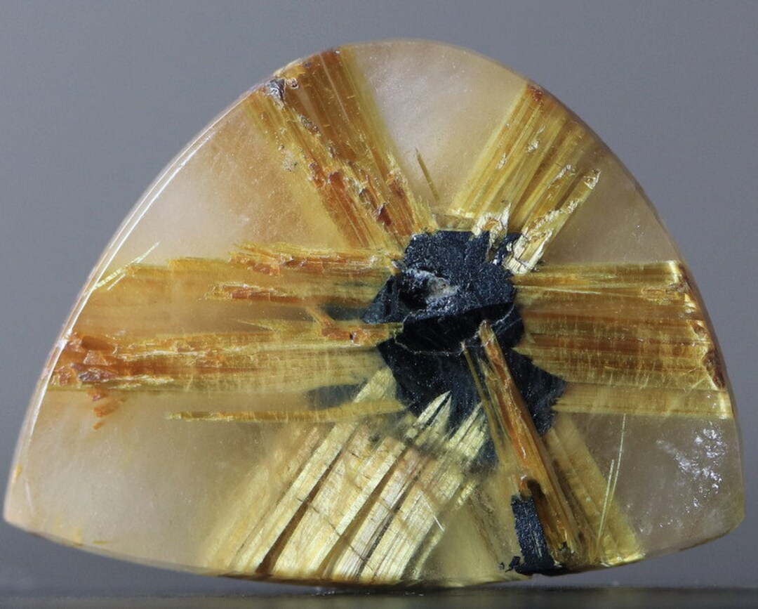 Full Gold Star Rutilated Quartz With Hematite, 21mm Rare & Natural Gem ...
