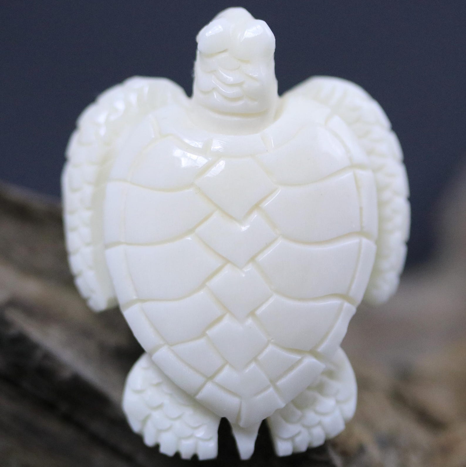 Carved Cow Bone Sea Turtle Pendant • Nautical Ocean Jewelry • 45mm - Etsy