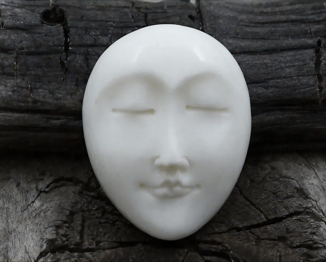 White Bone Face Cabochon Carved Mask Focal • 15mm - Etsy
