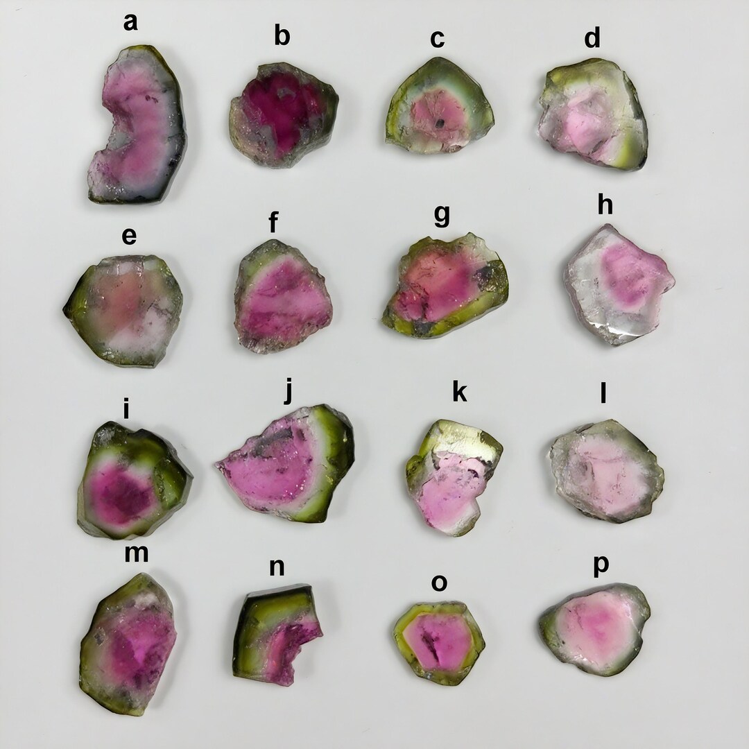 Inner World Gems: Watermelon Tourmaline Slices, Polished Bi-color ...