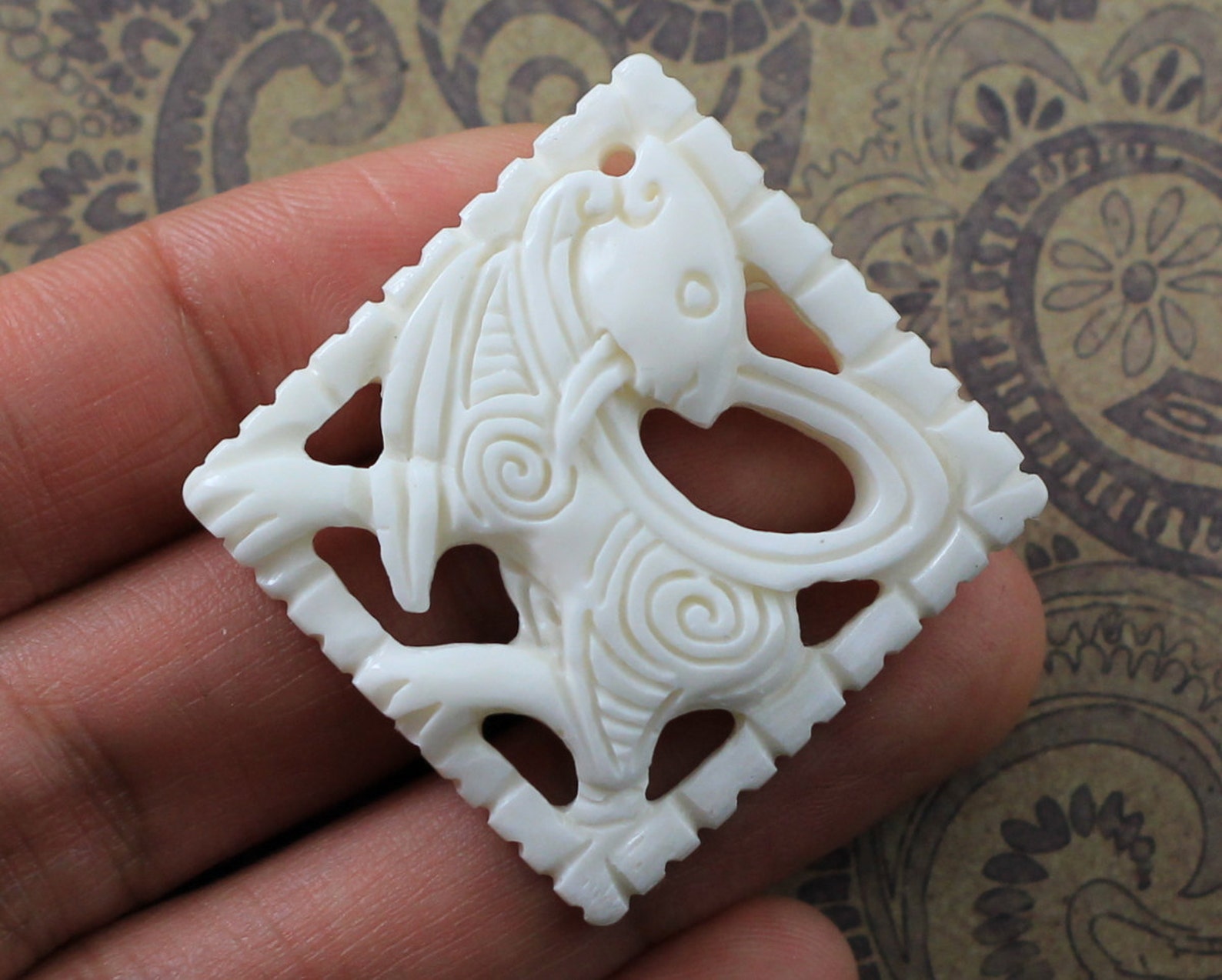Carved Bone Pendant Men's Jewelry Native American Tribal - Etsy