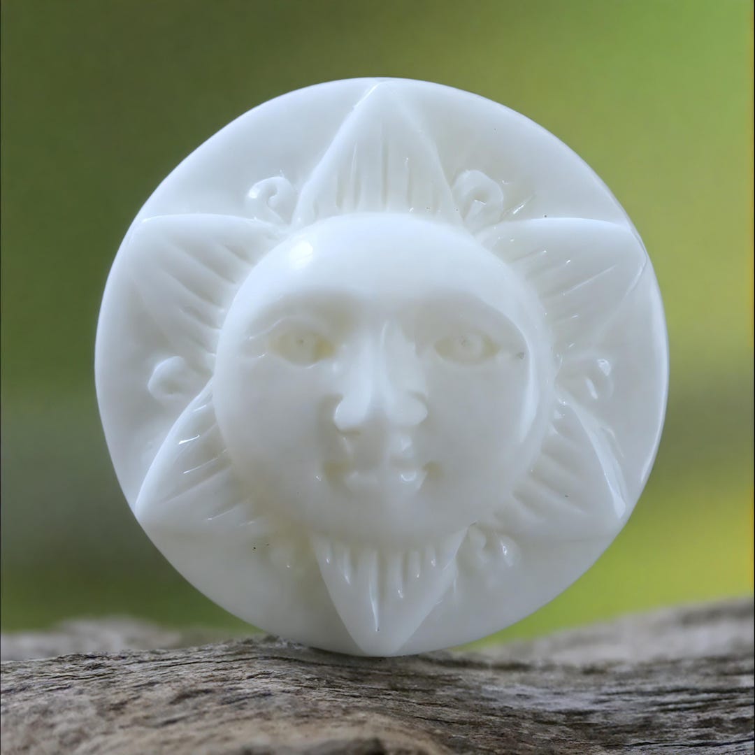 Celestial Blessing: Small Sun Face Bone Talisman, 20mm - Etsy