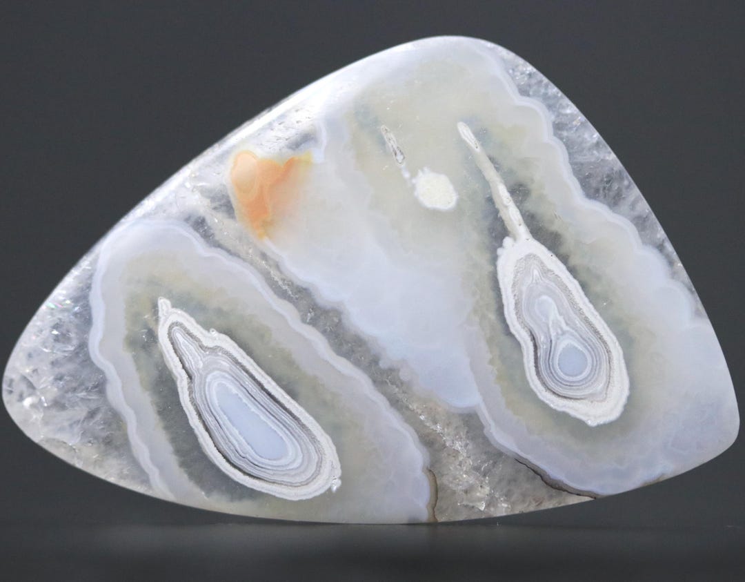 Orbicular Agate Cabochon | Tri-shield Cut With Concentric Orbs ...