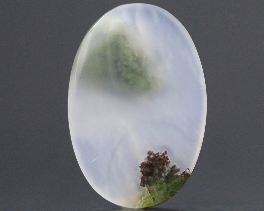 Milky Moss Agate With Red and Green Mossy Inclusions All Natural ...