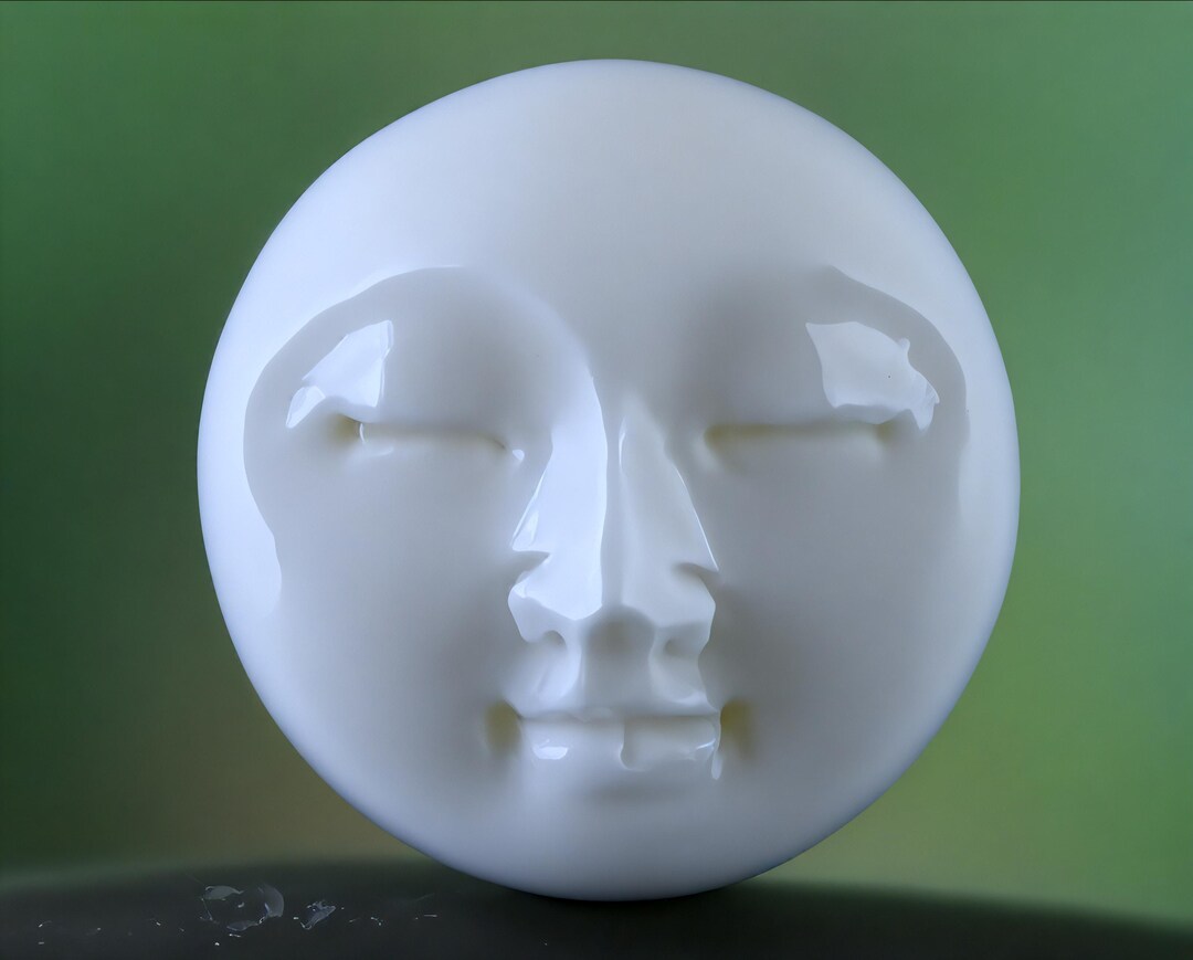 Hand-carved Bone Moon Face Cabochon Focal • Eyes Closed • 20mm - Etsy