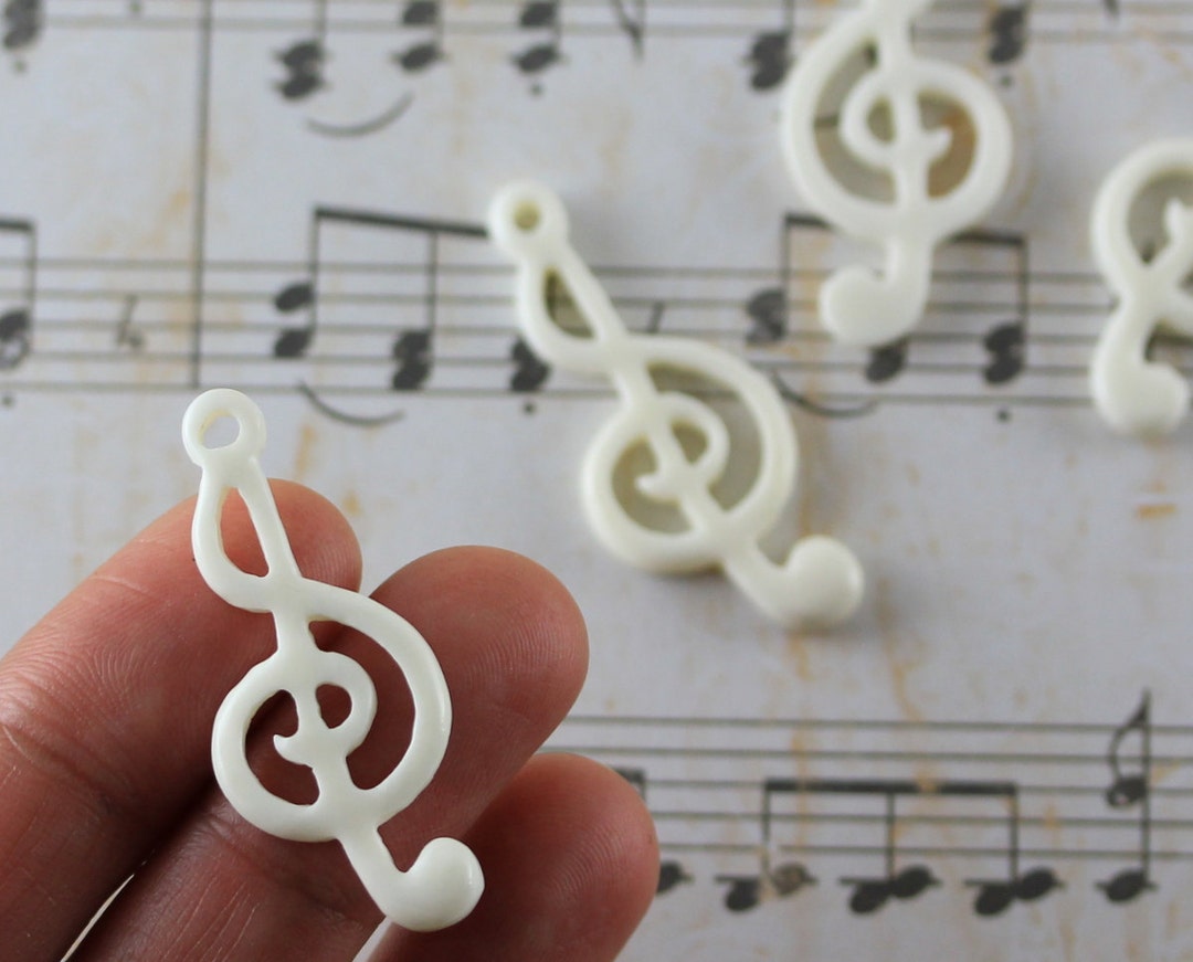 Treble Clef Symbol Musical Notes Carved Bone G-clef Pendant Bead Carved ...