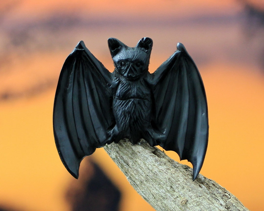 Handcrafted Bull Horn Bat Carving | Winged Totem Focal • 30mm - Etsy
