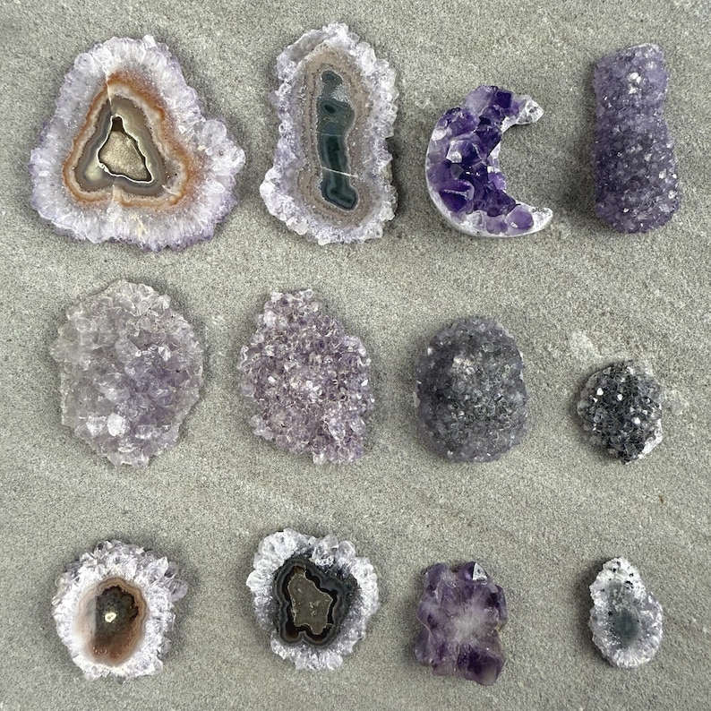 Amethyst Flower Geode Slices • Mini Stalactite Clusters • Choose A–L - Etsy