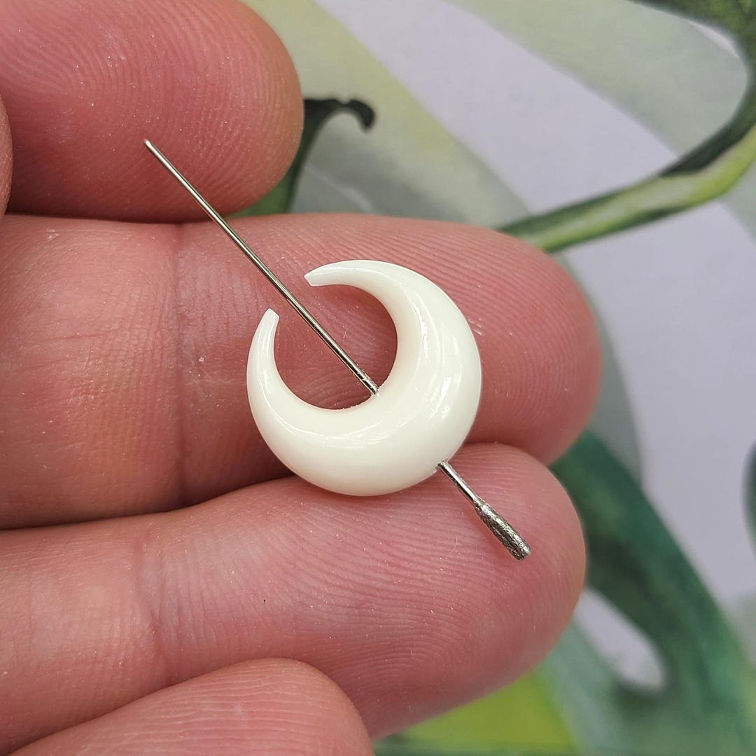 Double Horn Bone Crescent Moons - Celestial Jewelry Supplies, 15mm - Etsy