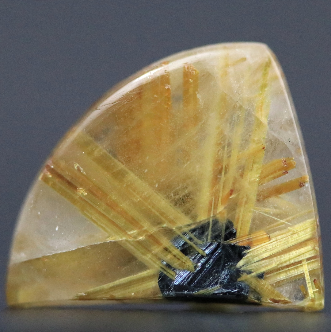 Gold Star Rutilated Quartz and Hematite Rare Gemstone 17MM 11 CARATS - Etsy