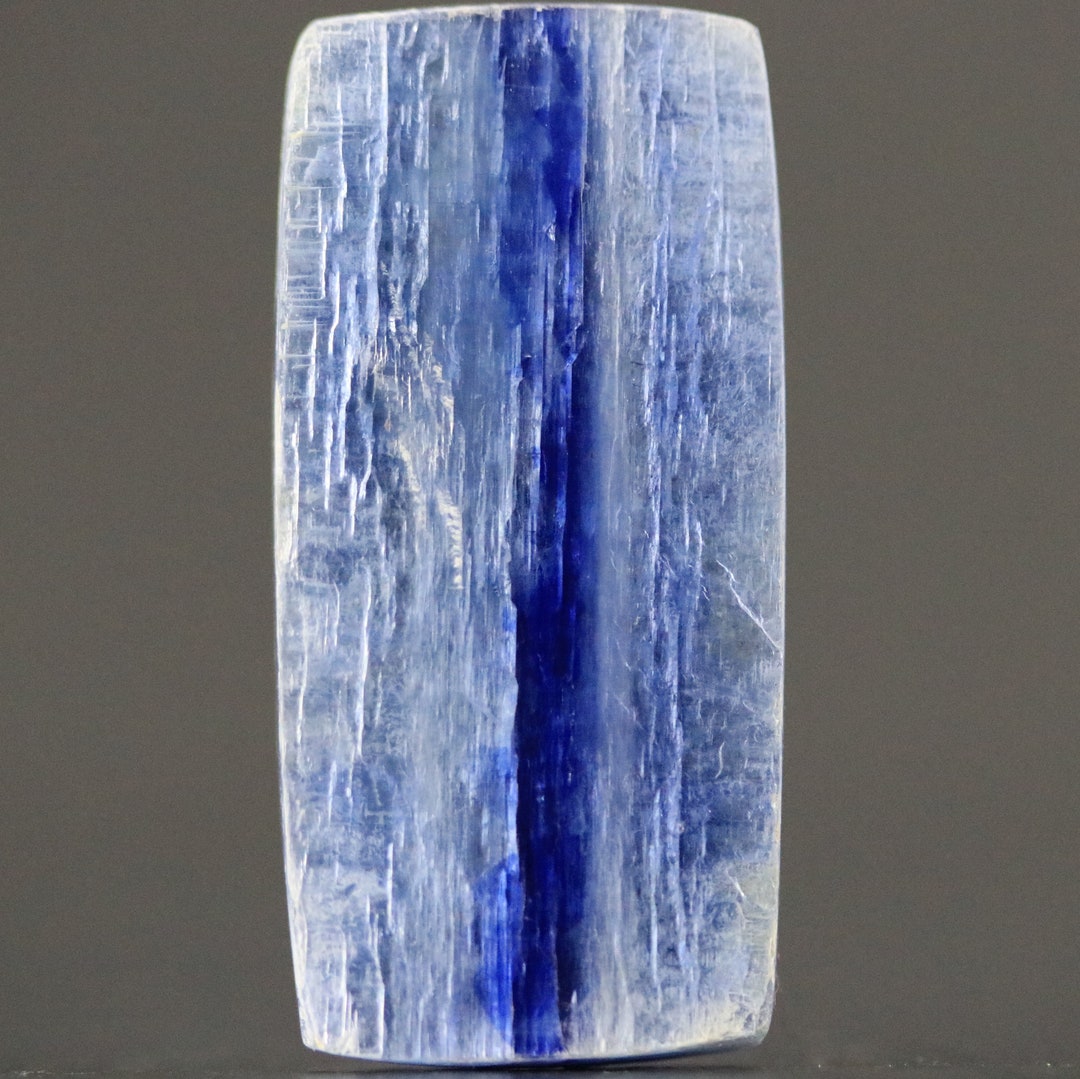 Kyanite Gemstone - Deep Blue, Rectangular Shape, Luminous Sheen, 29mm ...