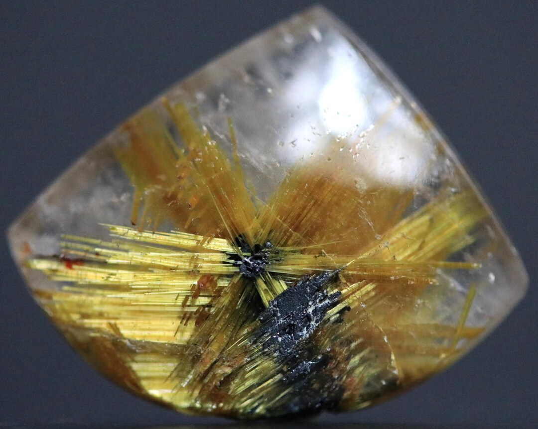 Gold Star Rutile Quartz Rare Gemstone High Polished Powerful Crystal ...