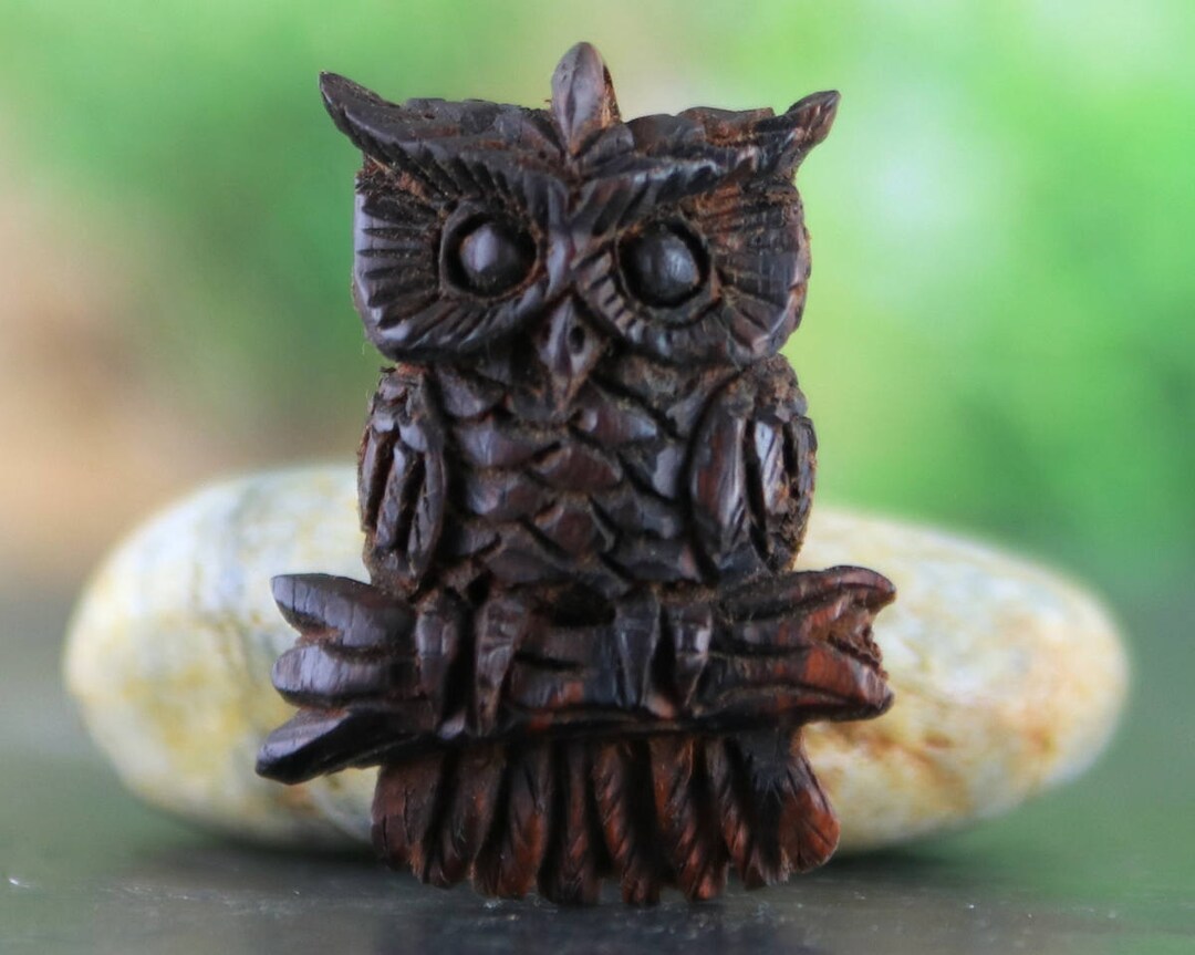 Hand-carved Sabo Wood Owl Pendant • Woodland Jewelry • 40mm - Etsy