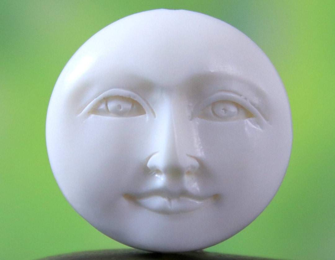 Vertical Drilled Eyes Open Hand Carved Bone Focal Bead or Charms ...