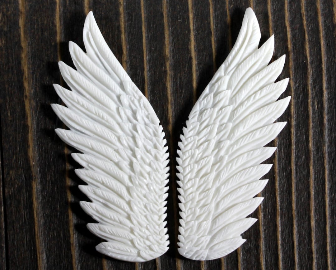 Angel Wing Pair Hand Carved Organic Reversible Intricately Made From ...