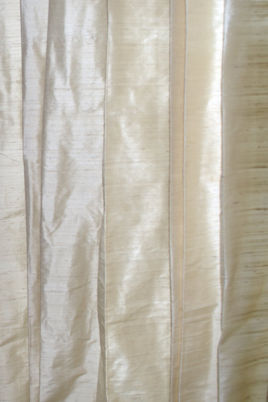 Ivory Colored Silk Drapes in Rich Raw Silk / Dupioni Silk/ Natural Silk ...