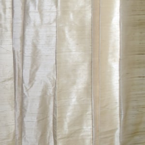 Ivory Colored Silk Drapes in Rich Raw Silk / Dupioni Silk/ Natural Silk ...