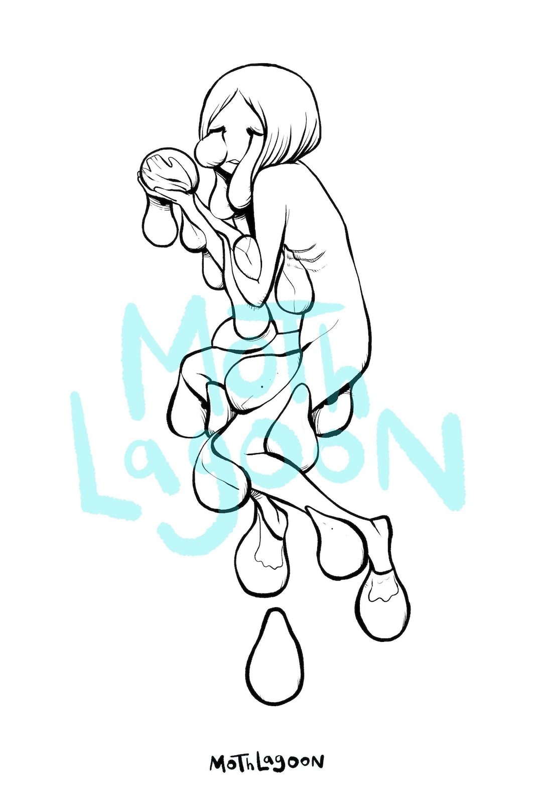 Salt Water Colouring Page - Gothic Goth Strange Somber Tears Art Colour ...