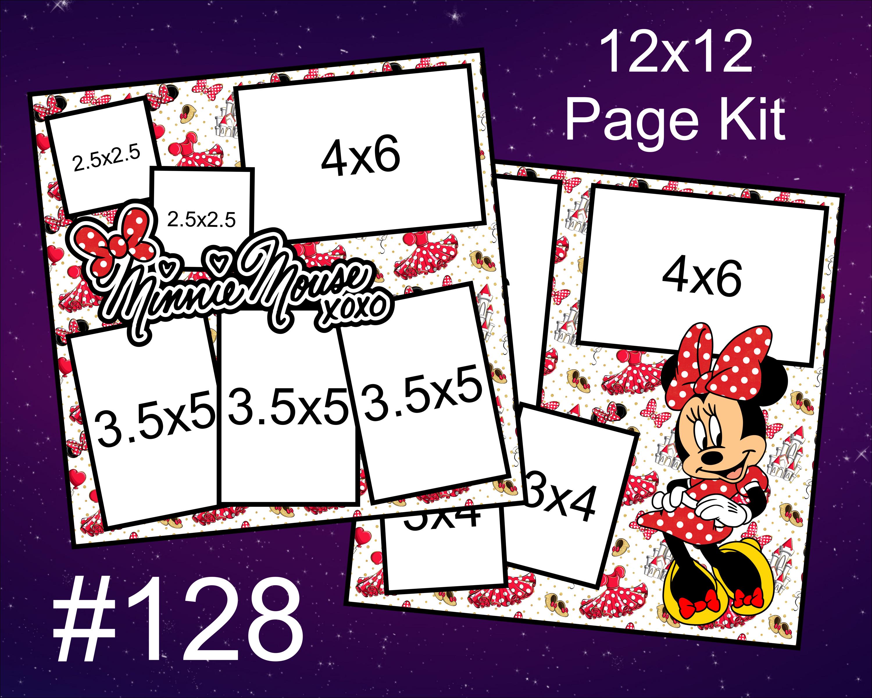 128) Minnie Mouse Disney Layout 2-page 12x12 Scrapbook Paper Piecing ...