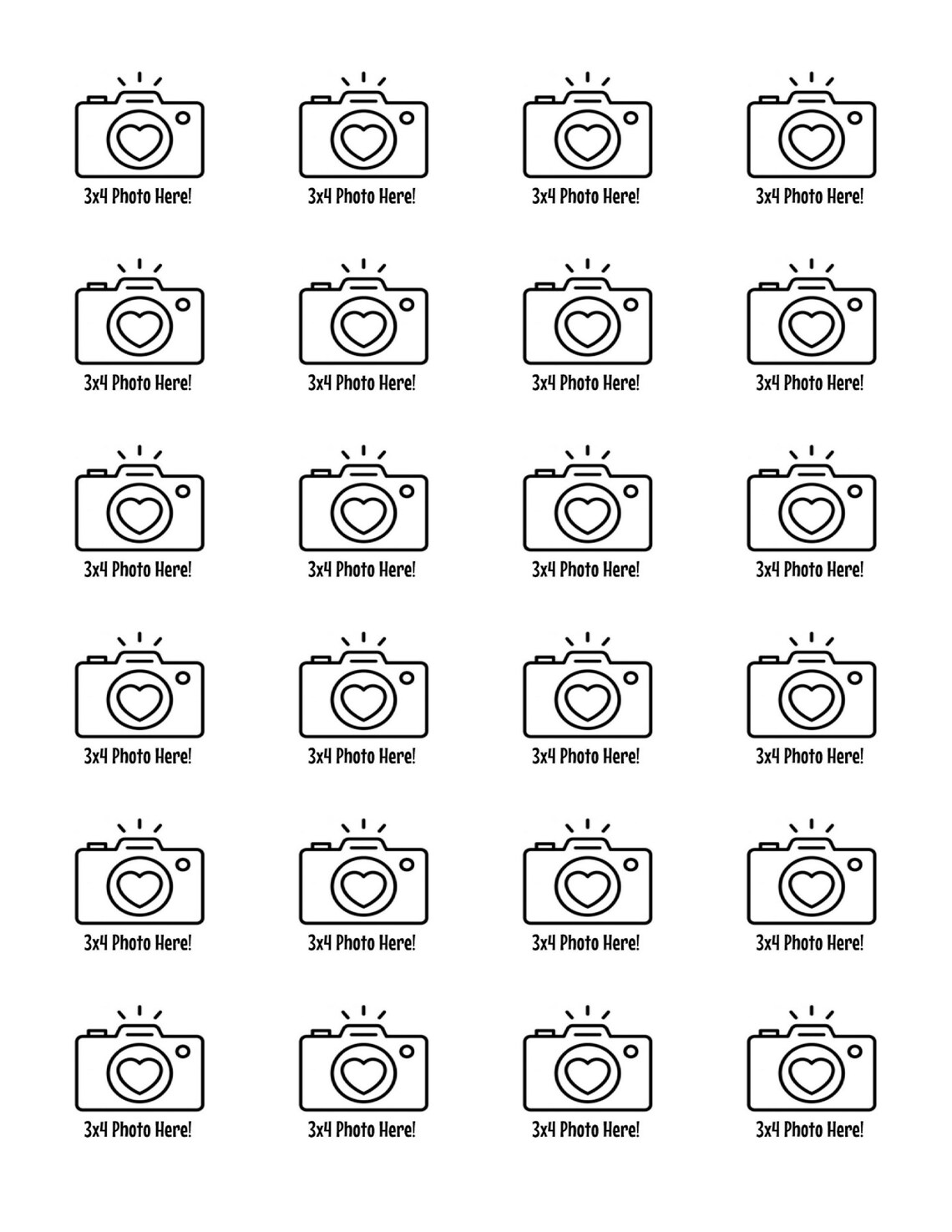 DIGITAL DOWNLOAD 3x4 Photo Here Stickers PDF - Etsy