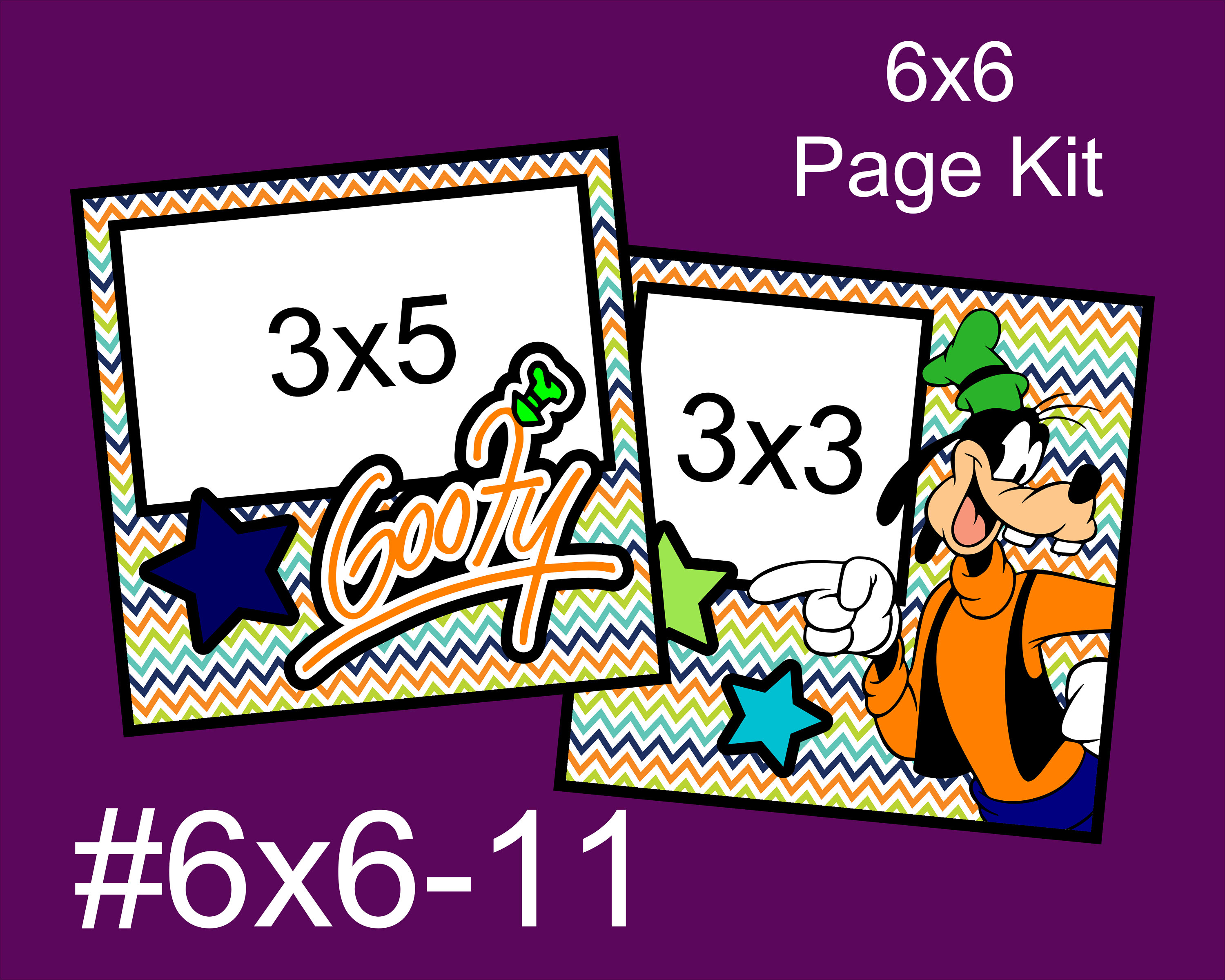 6x6-11 Goofy 6x6 Disney Layout 2-page 6x6 Scrapbook Page Kit - Etsy