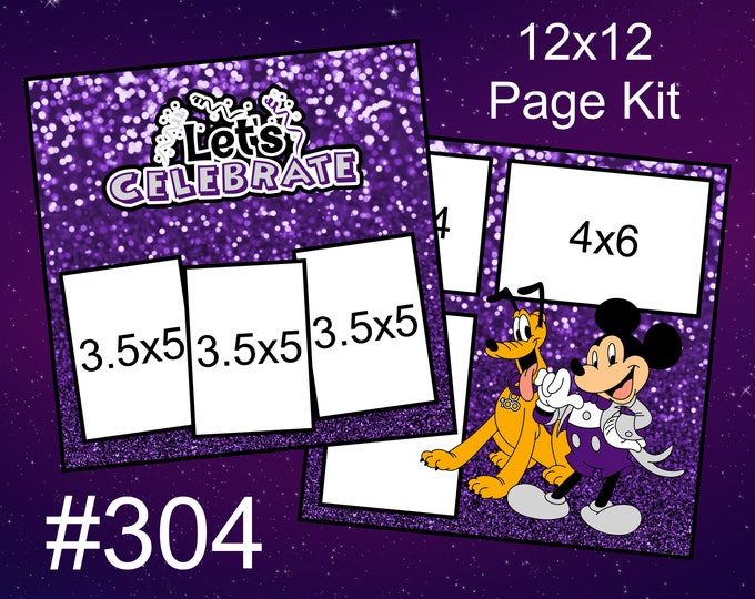 304) 100 Years of Wonder Pluto & Mickey Disney Layout 2-page 12x12 ...