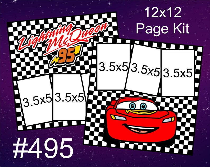 495) Lightning Mcqueen Cars Land Disney Layout 2-page 12x12 Scrapbook ...