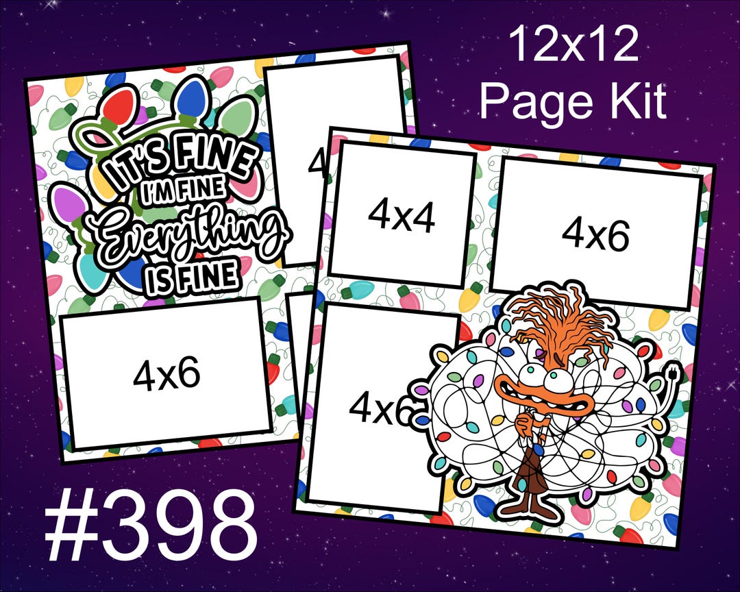 398) Christmas Inside Out Disney Layout 2-page 12x12 Scrapbook Page Kit ...