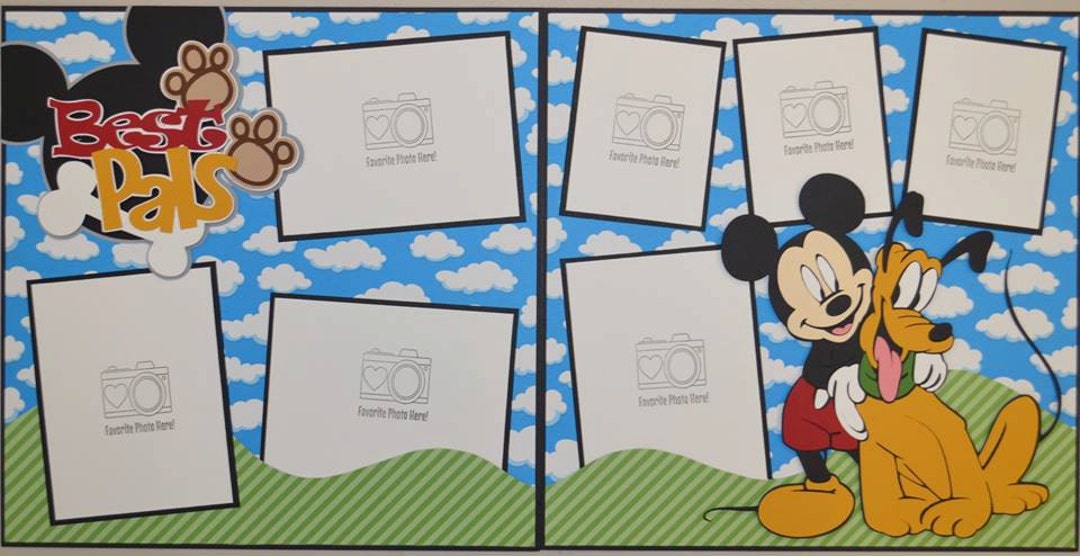 48 Disney Best Pals 2-page 12x12 Scrapbook Page KIT Mickey & Pluto ...