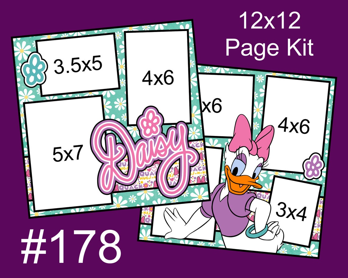 178 Daisy Disney Layout 2-page 12x12 Scrapbook Paper Piecing - Etsy