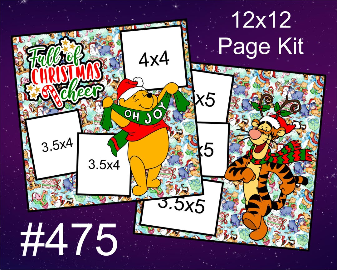 475) Full of Christmas Cheer Pooh & Tigger Disney Layout 2-page 12x12 ...