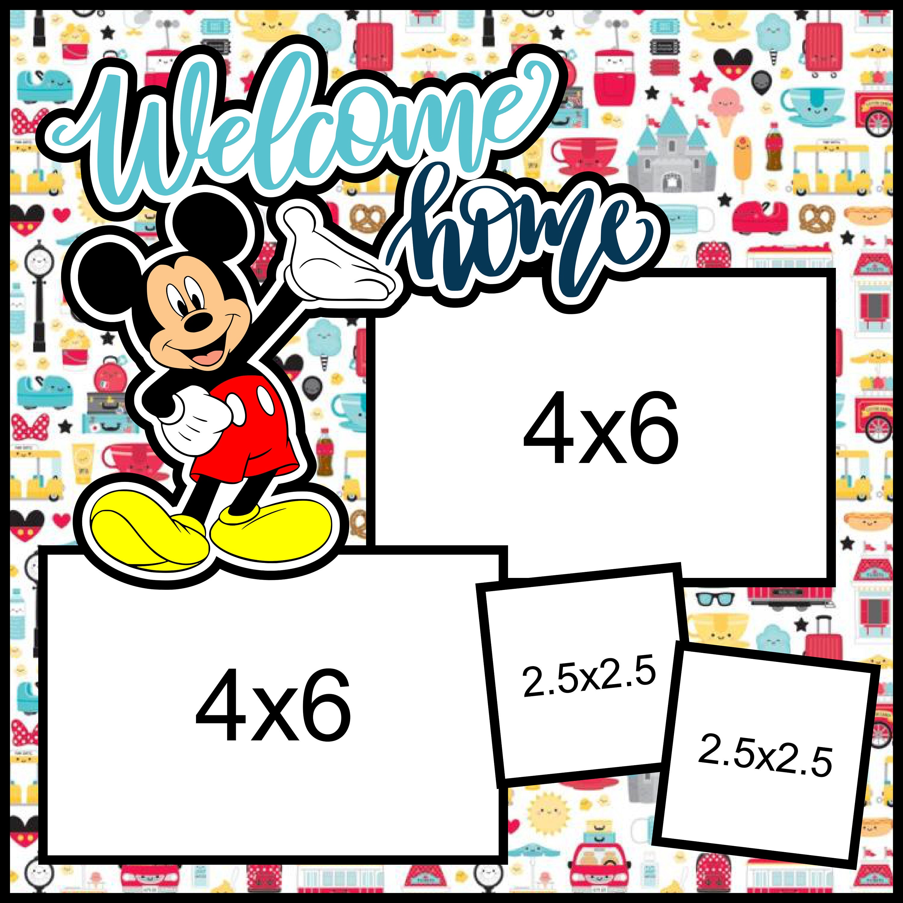 194 Welcome Home disney World Disney Layout 2-page 12x12 - Etsy