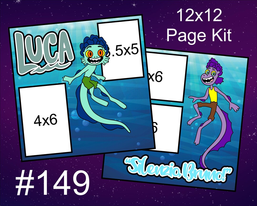 149) Luca Disney Layout 2-page 12x12 Scrapbook Paper Piecing Page Kit ...