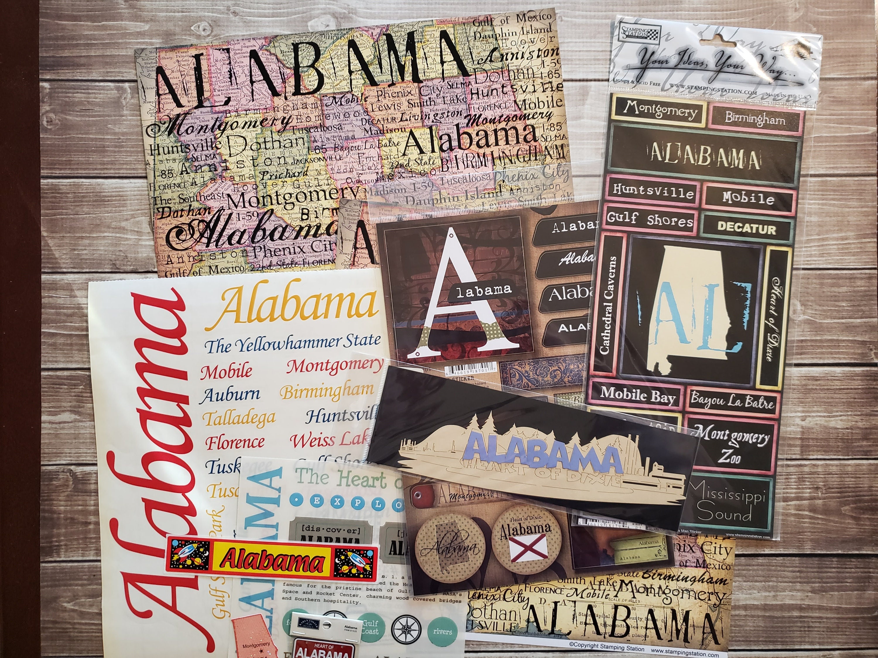 Alabama SET 9 Travel 12x12 Papers & Stickers Scrapbooking | Etsy