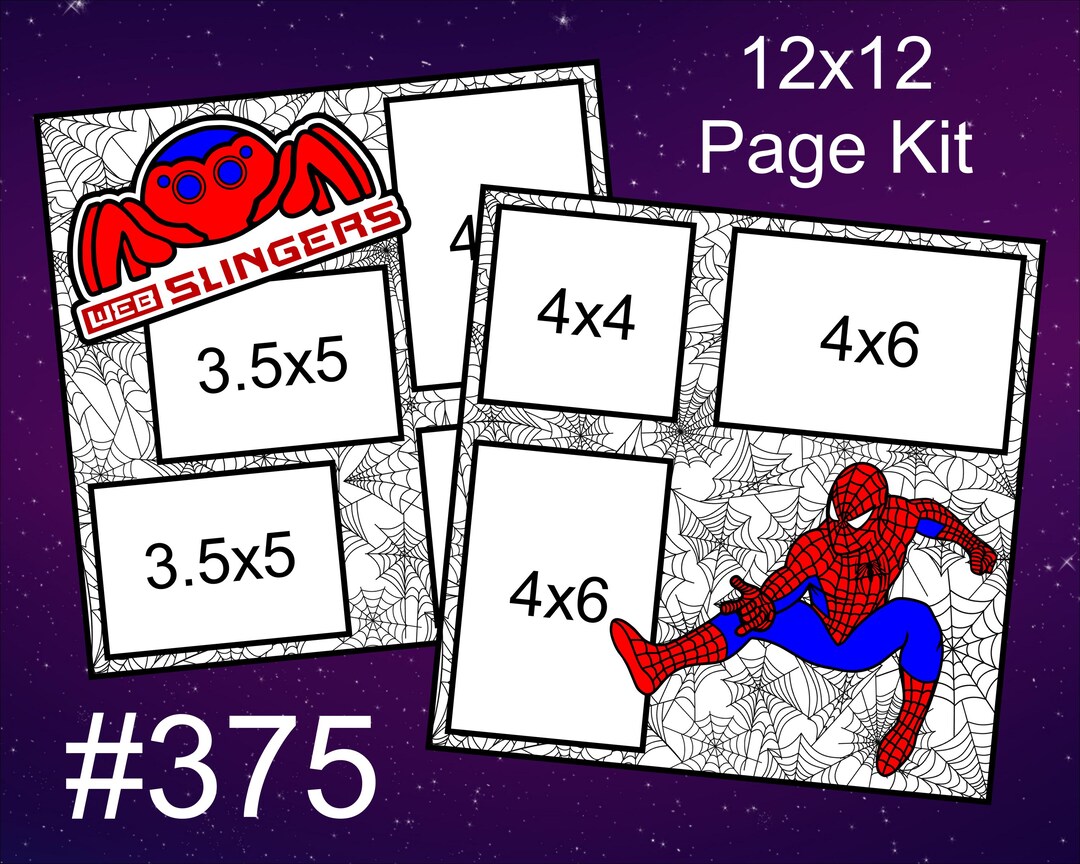 375) Web Slingers Spider-man Disney Layout 2-page 12x12 Scrapbook Paper ...