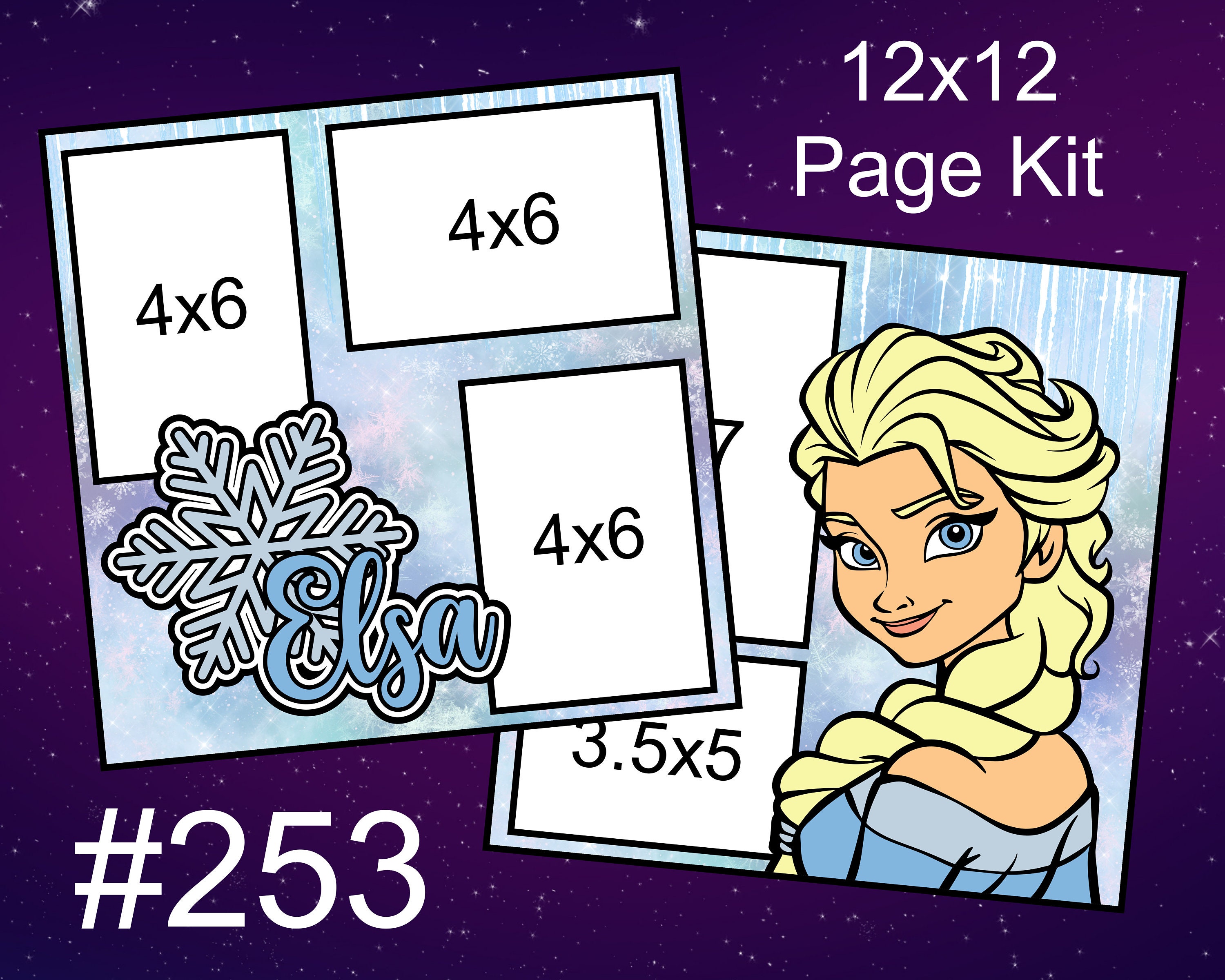 253) Elsa Disney Layout 2-page 12x12 Scrapbook Page Kit Princess Frozen ...