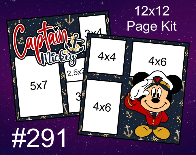 291) Captain Mickey Disney Layout 2-page 12x12 Scrapbook Paper Piecing ...