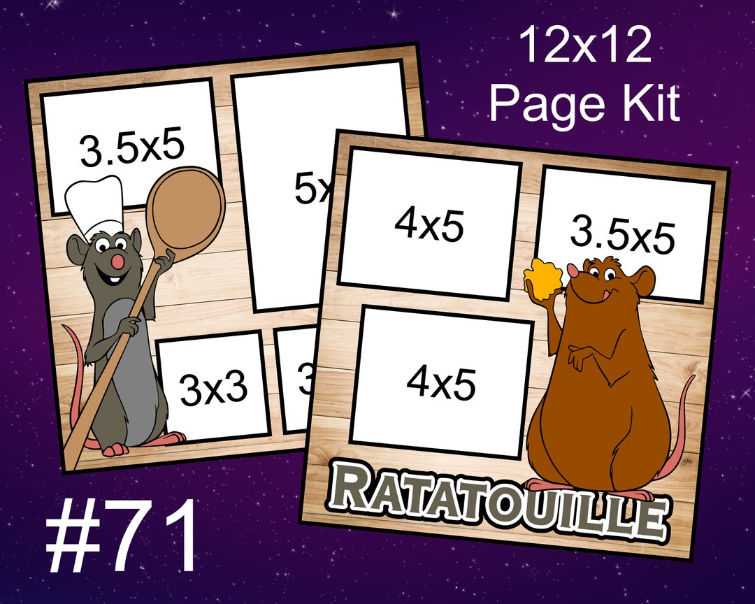 71 Ratatouille Disney Layout 2-page 12x12 Scrapbook Page Kit - Etsy