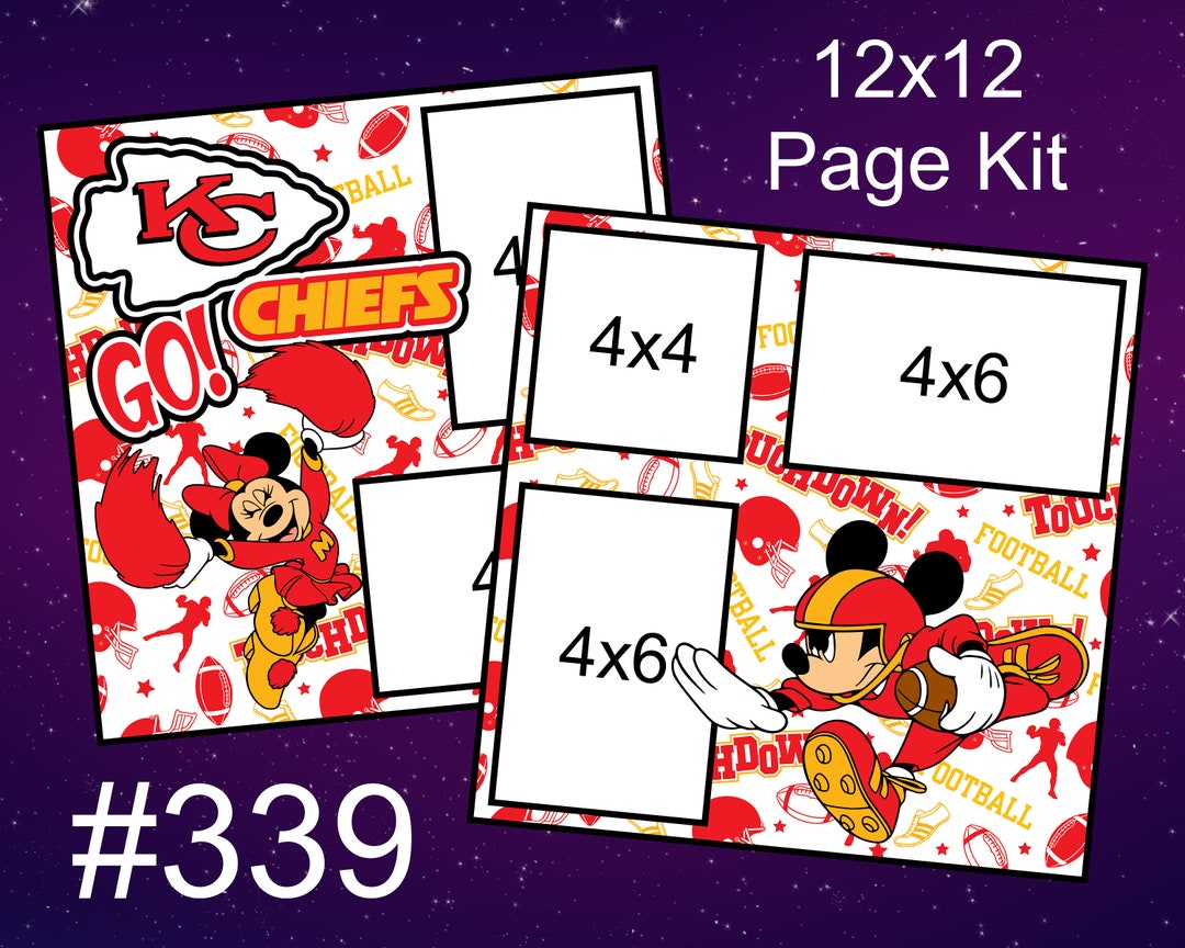 339 Go Chiefs Mickey & Minnie Football Disney Layout 2-page 12x12 ...